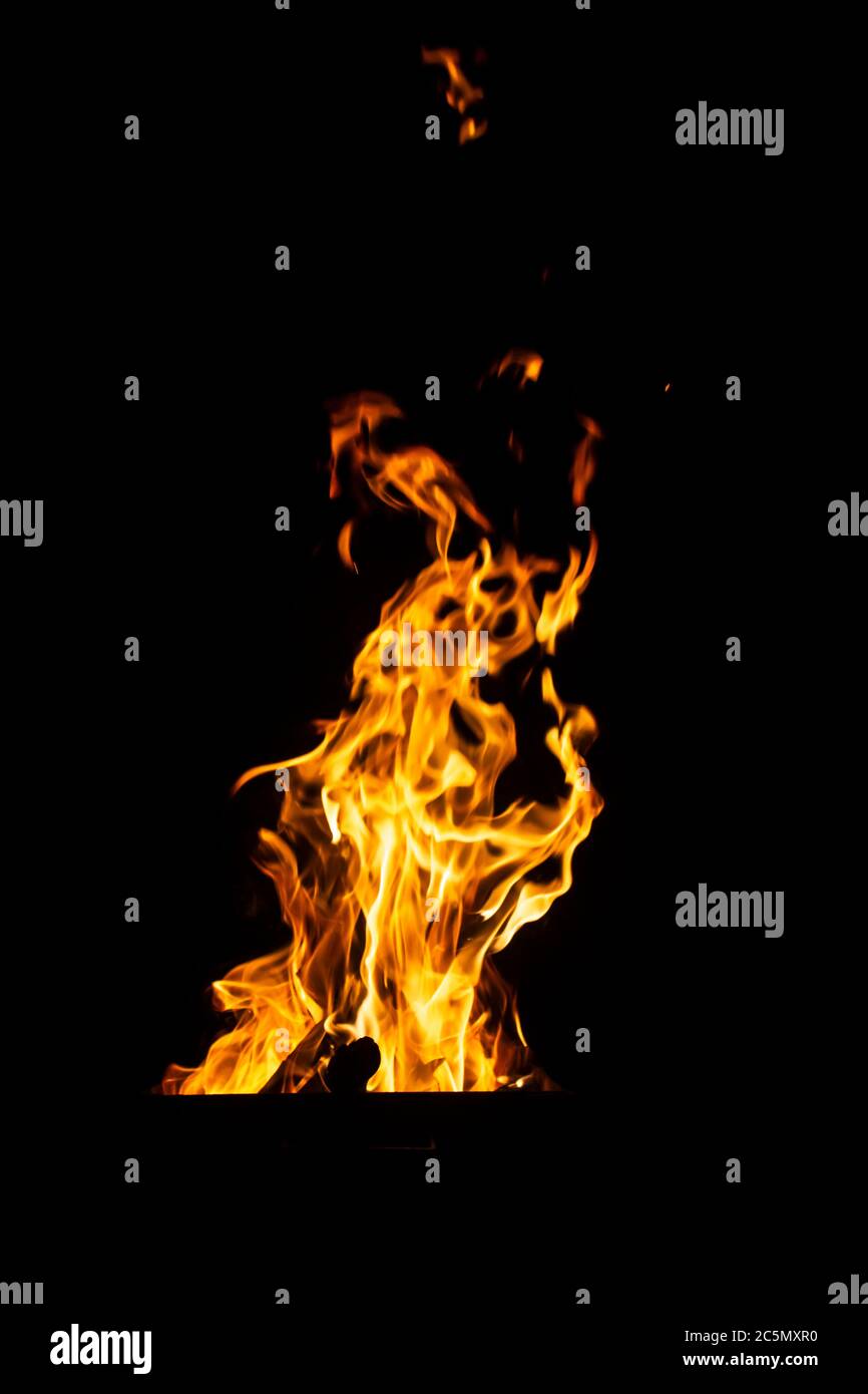 Danger fire on a dark background. Background from fire. Fire pattern ...