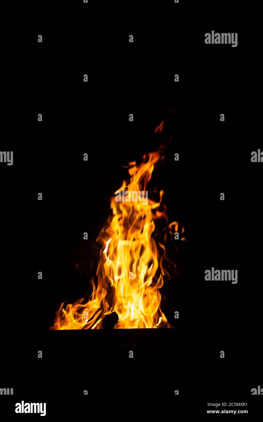 Danger fire on a dark background. Background from fire. Fire pattern ...
