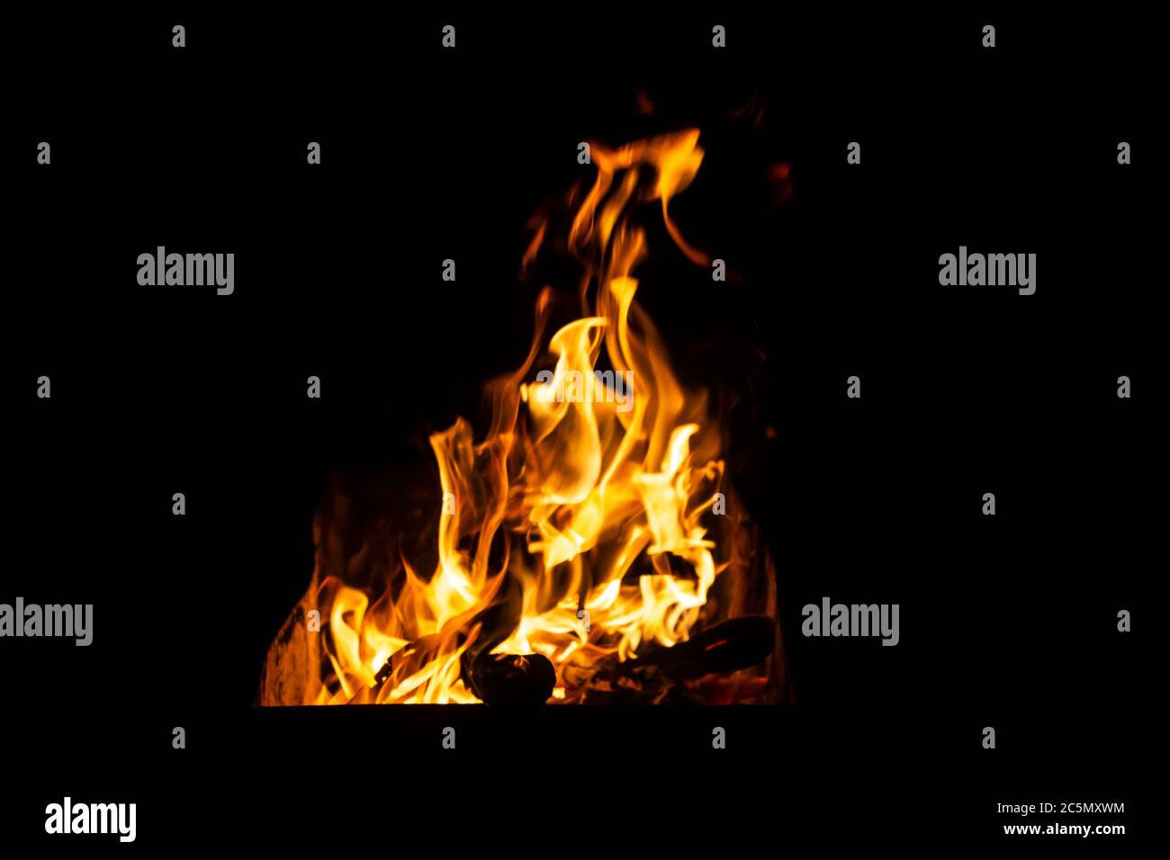 Danger fire on a dark background. Background from fire. Fire pattern ...