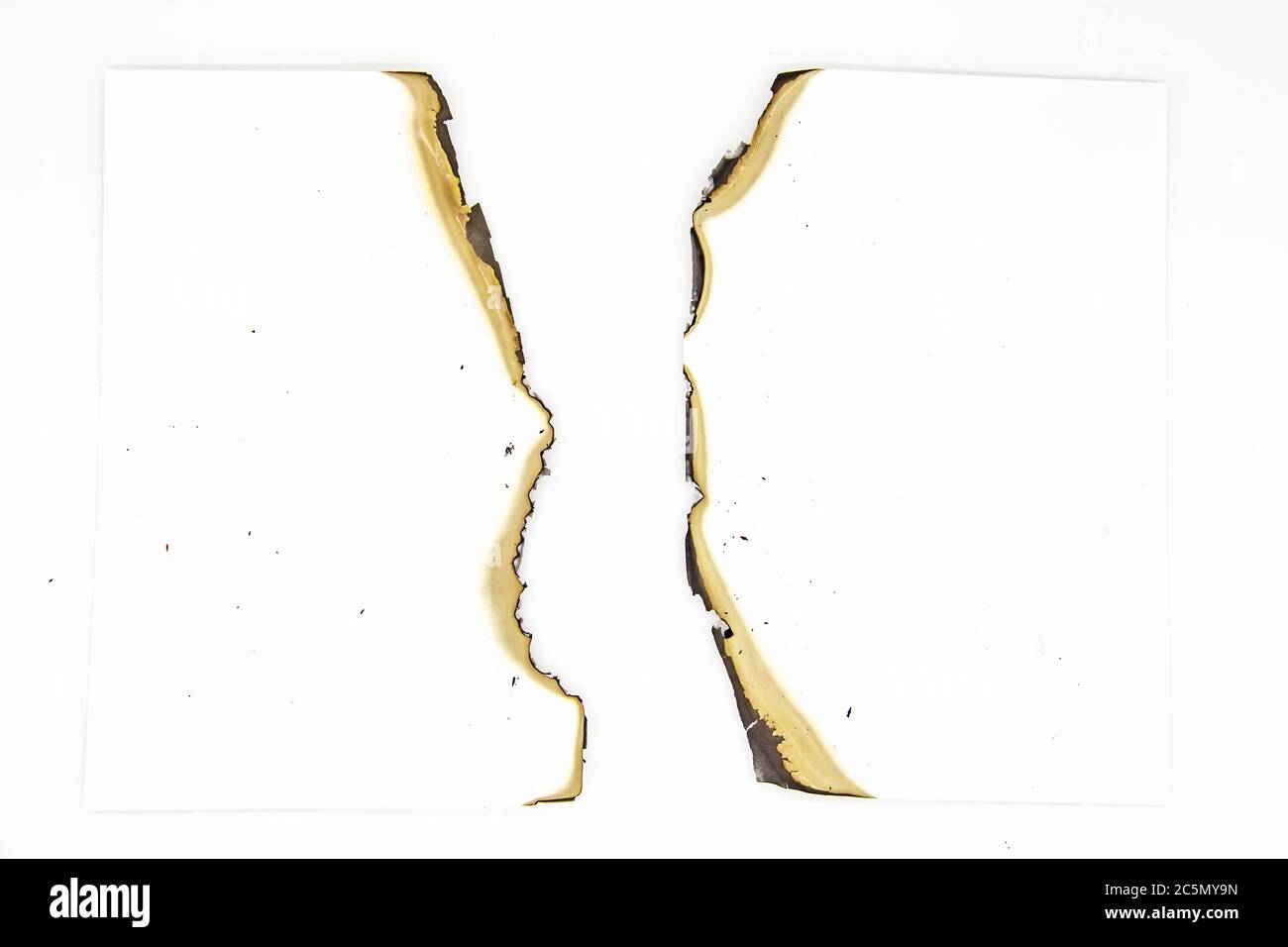 Burned paper on white background. Paper element can be used in design ...