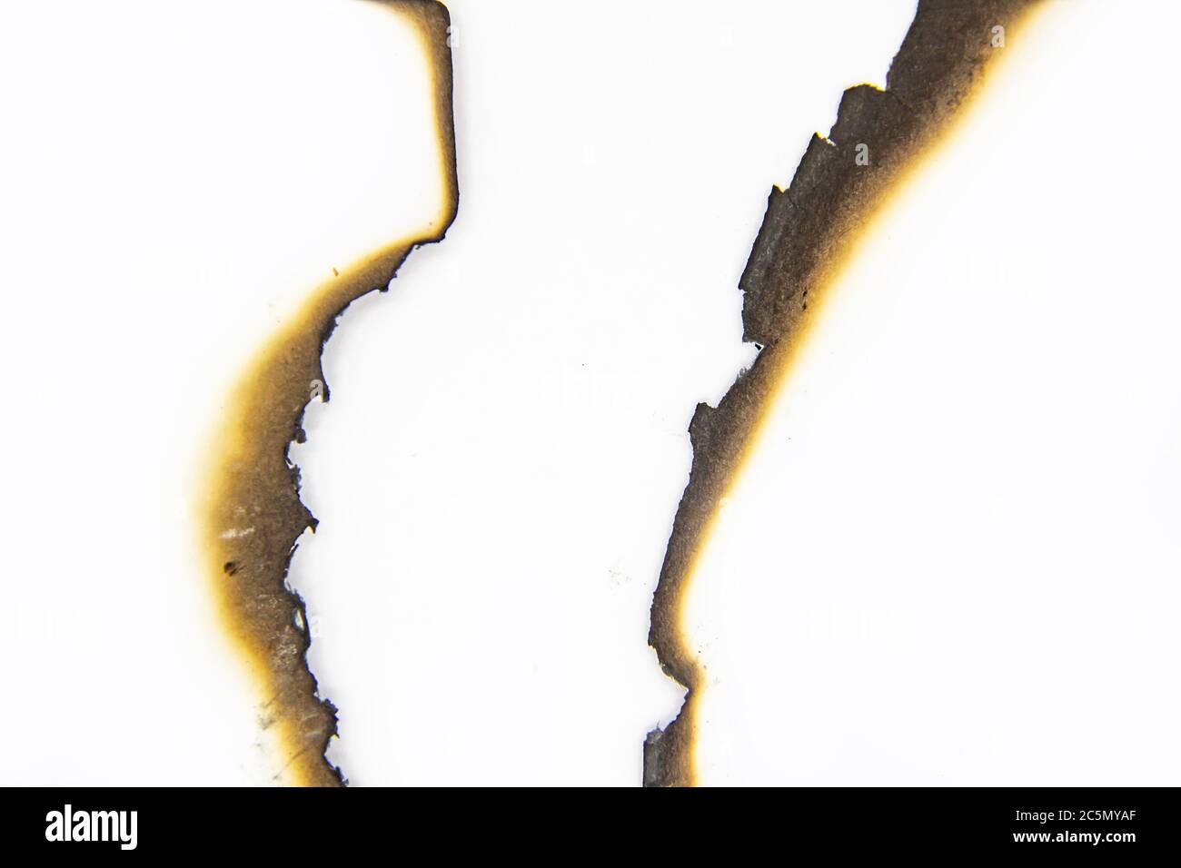 Burned paper on white background. Paper element can be used in design ...