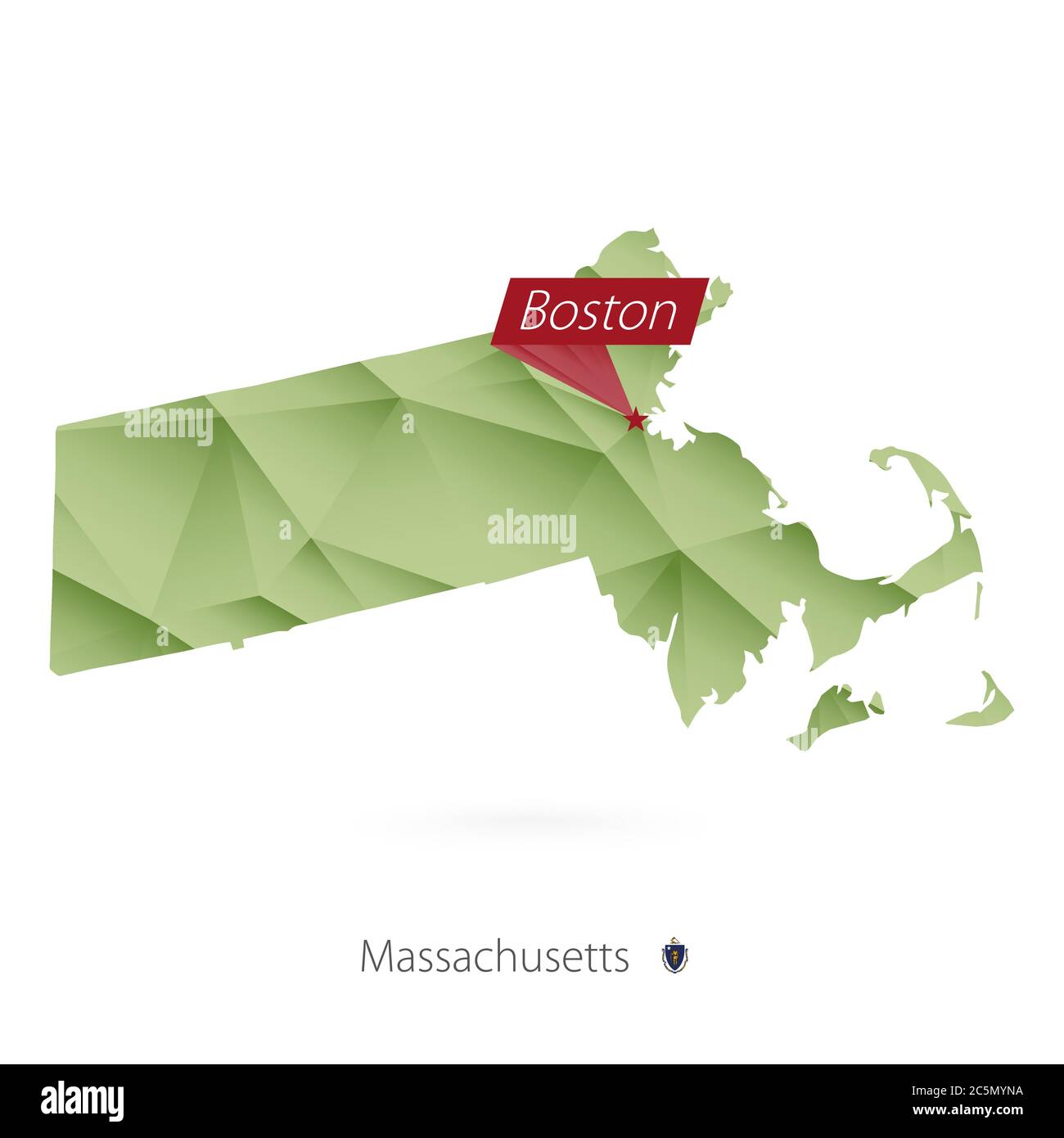 Boston state map Cut Out Stock Images & Pictures - Alamy