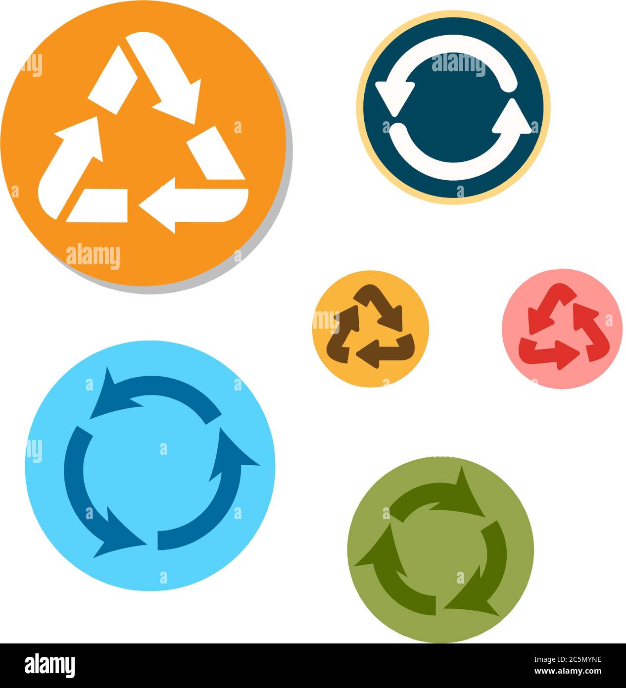 Recycled cycle arrows icon. Recycled eco icon. Vector illustration ...