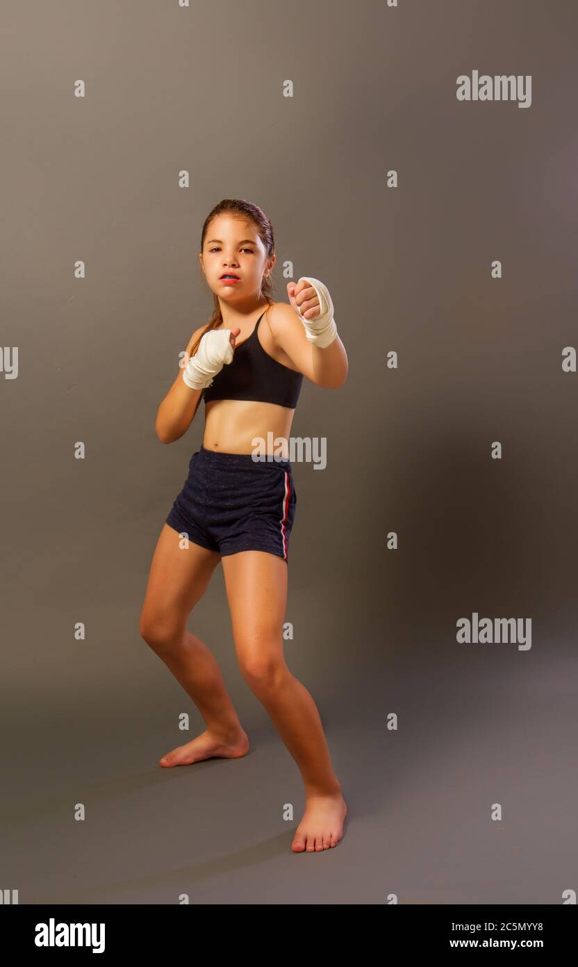 little mma girl Stock Photo - Alamy