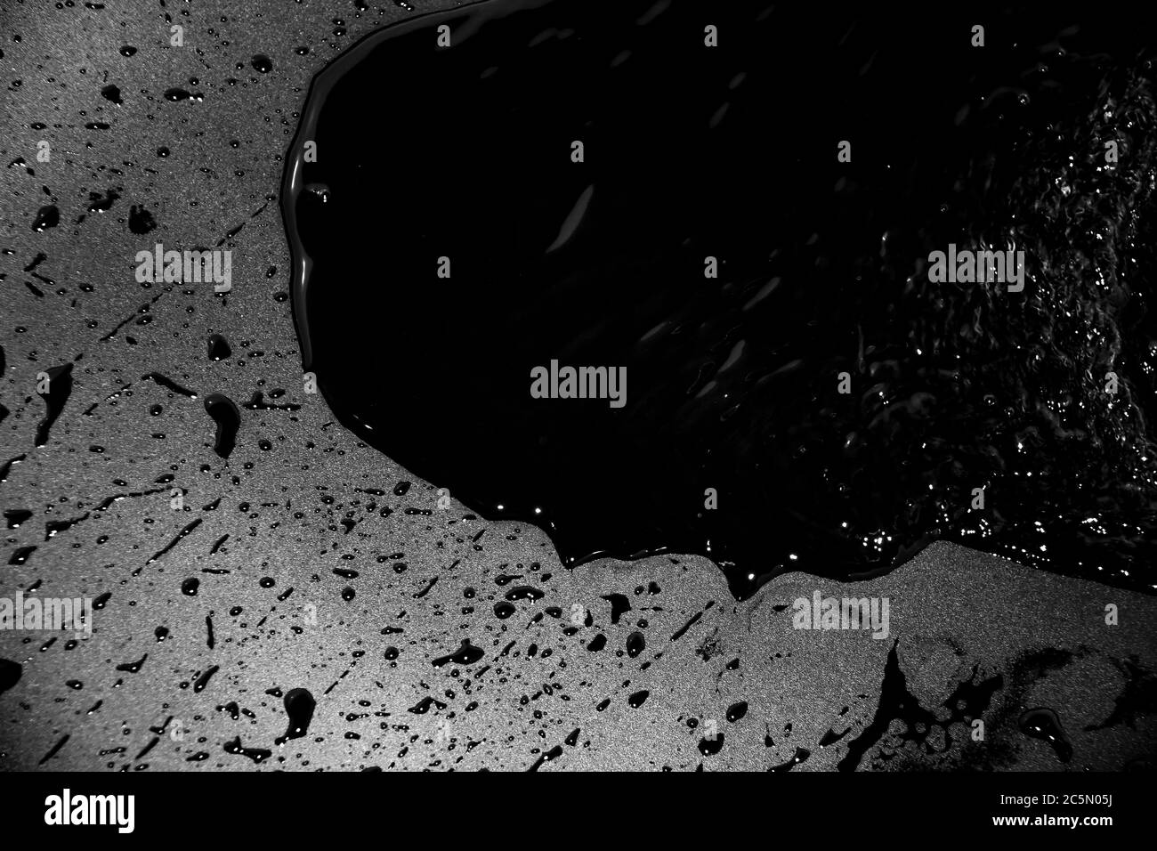 Horrible abstract background with drips of liquid. Black water flowing ...