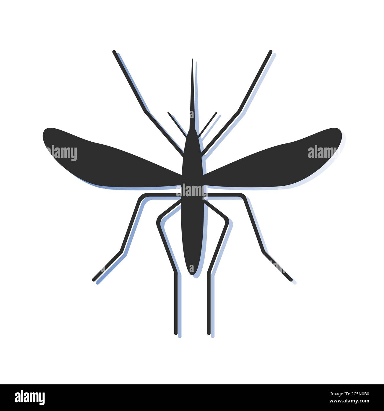 Mosquito icon on white background. Vector illustration in trendy flat ...