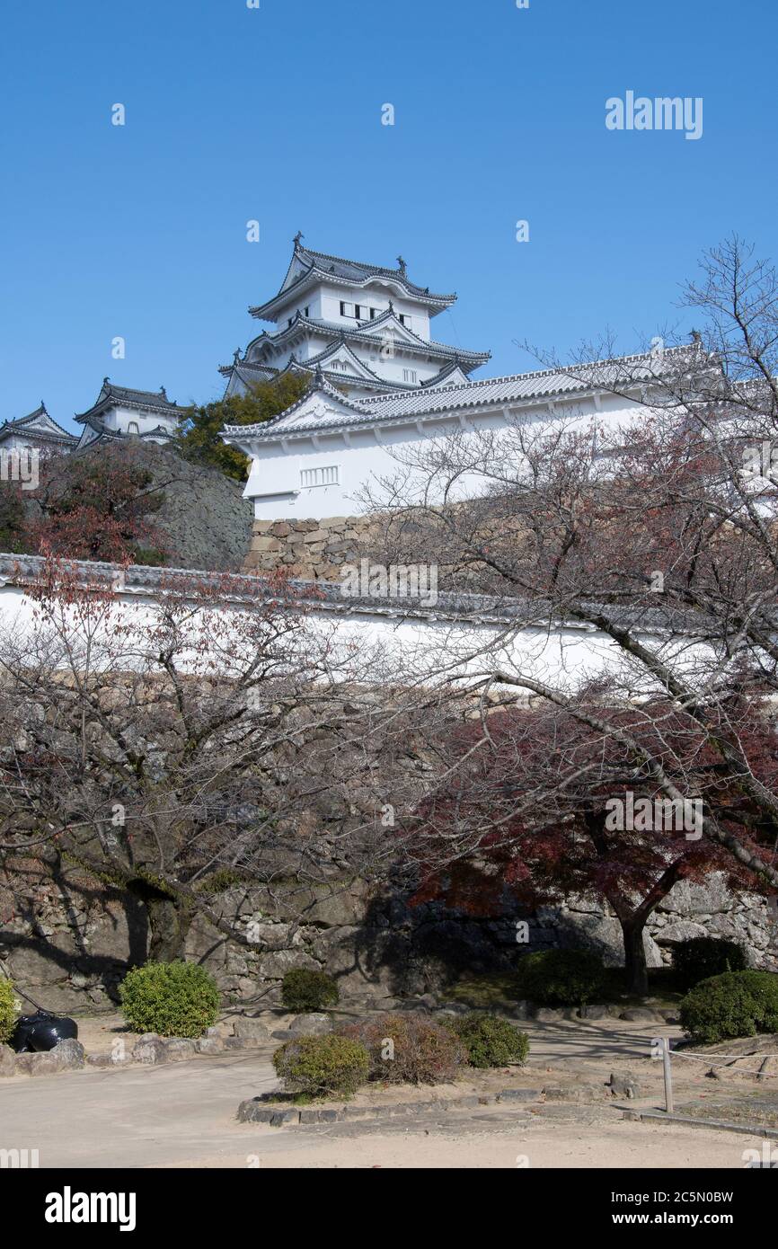 Autumn foliage in Himeji castle in fall season in Himeji, Japan Stock ...