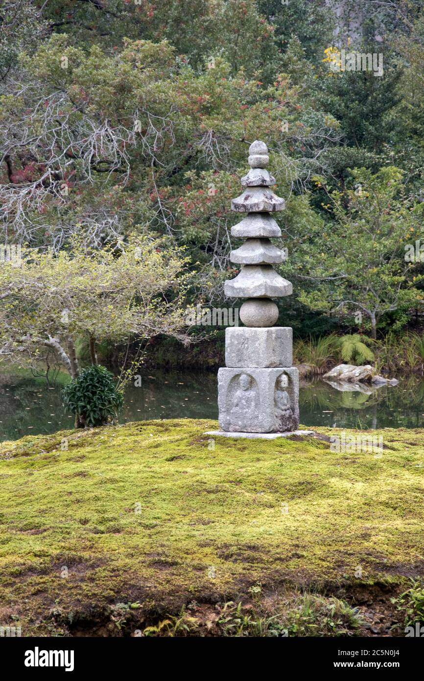 Stone buddha at carvings are inside the garden of Kinkakuji Temple ...