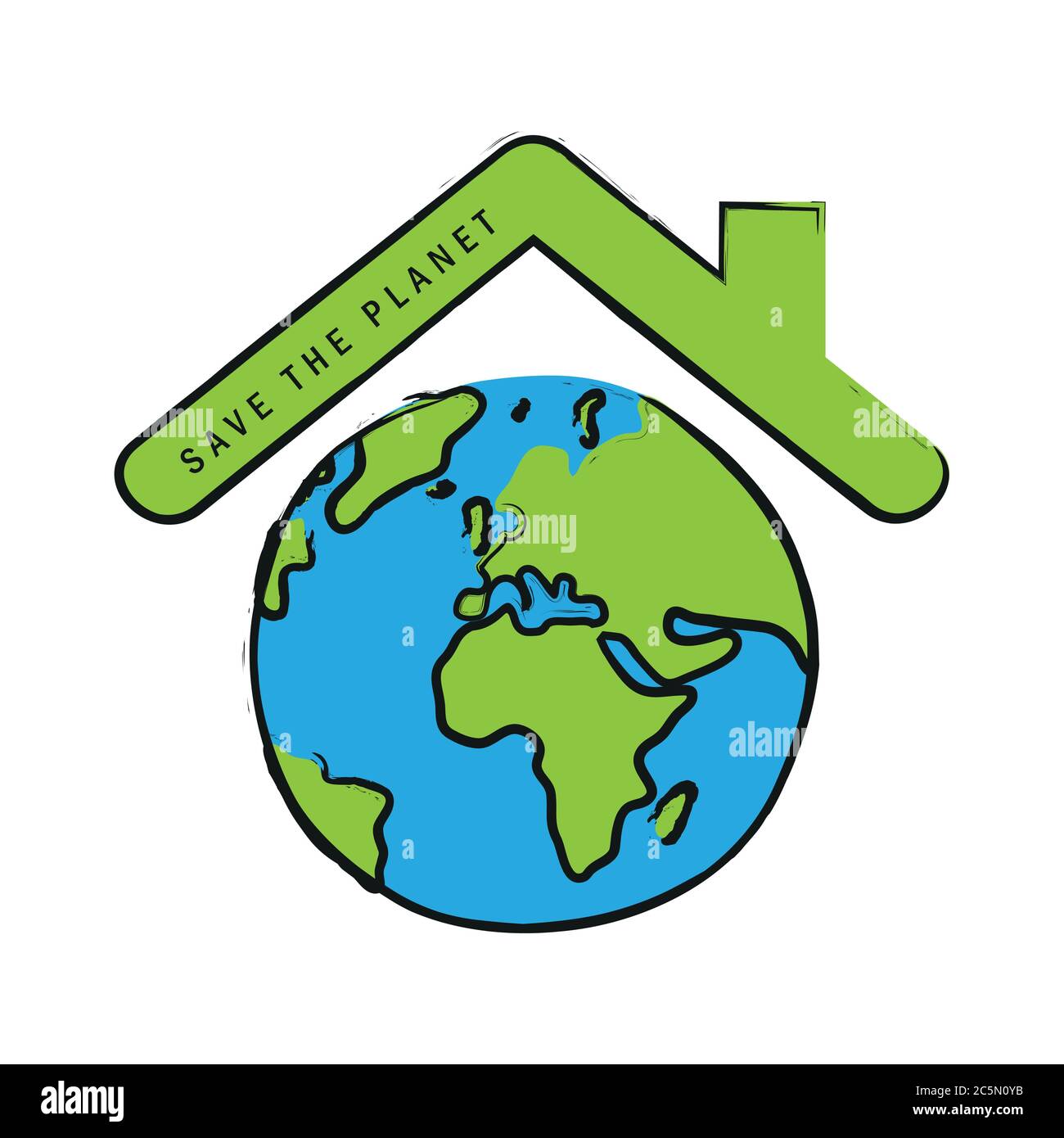 earth day save the planet label and globe vector illustration EPS10 ...
