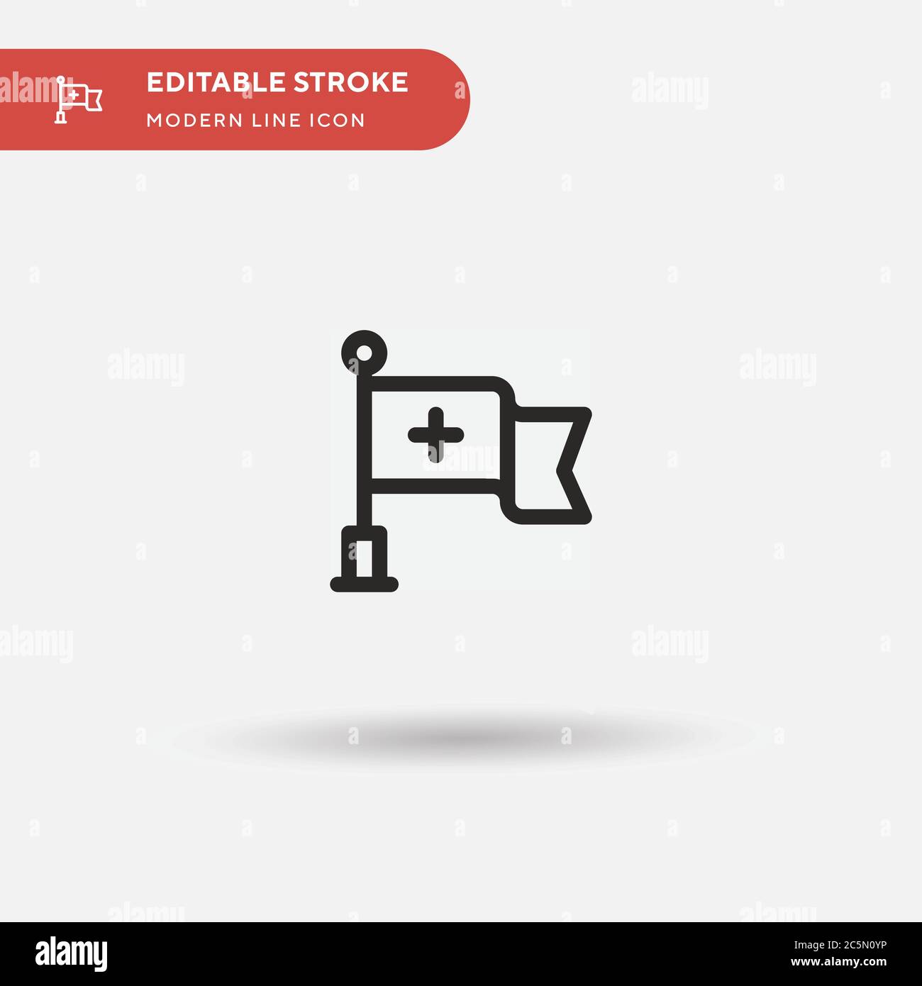 Red Cross Simple vector icon. Illustration symbol design template for ...