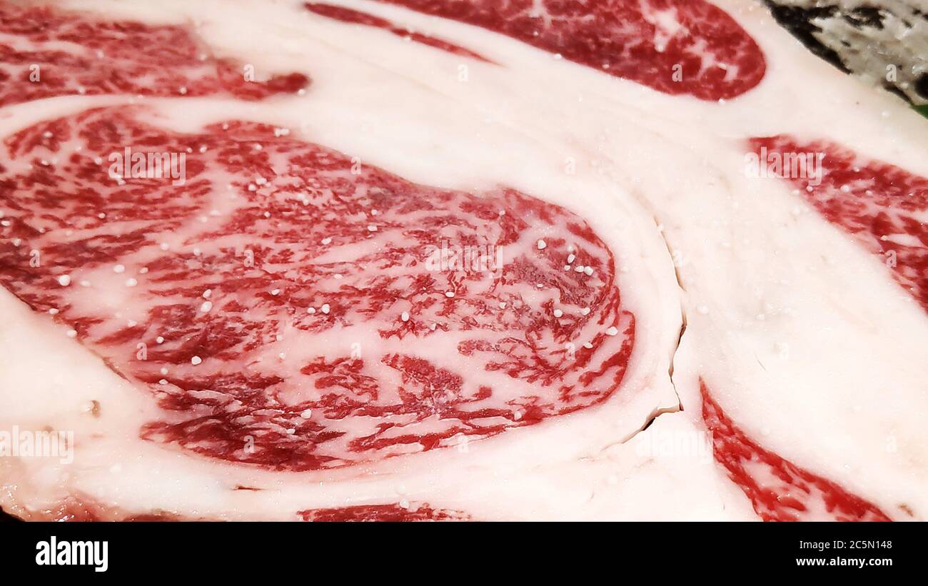 Fresh and raw Japanese wagyu beef sliced Stock Photo - Alamy