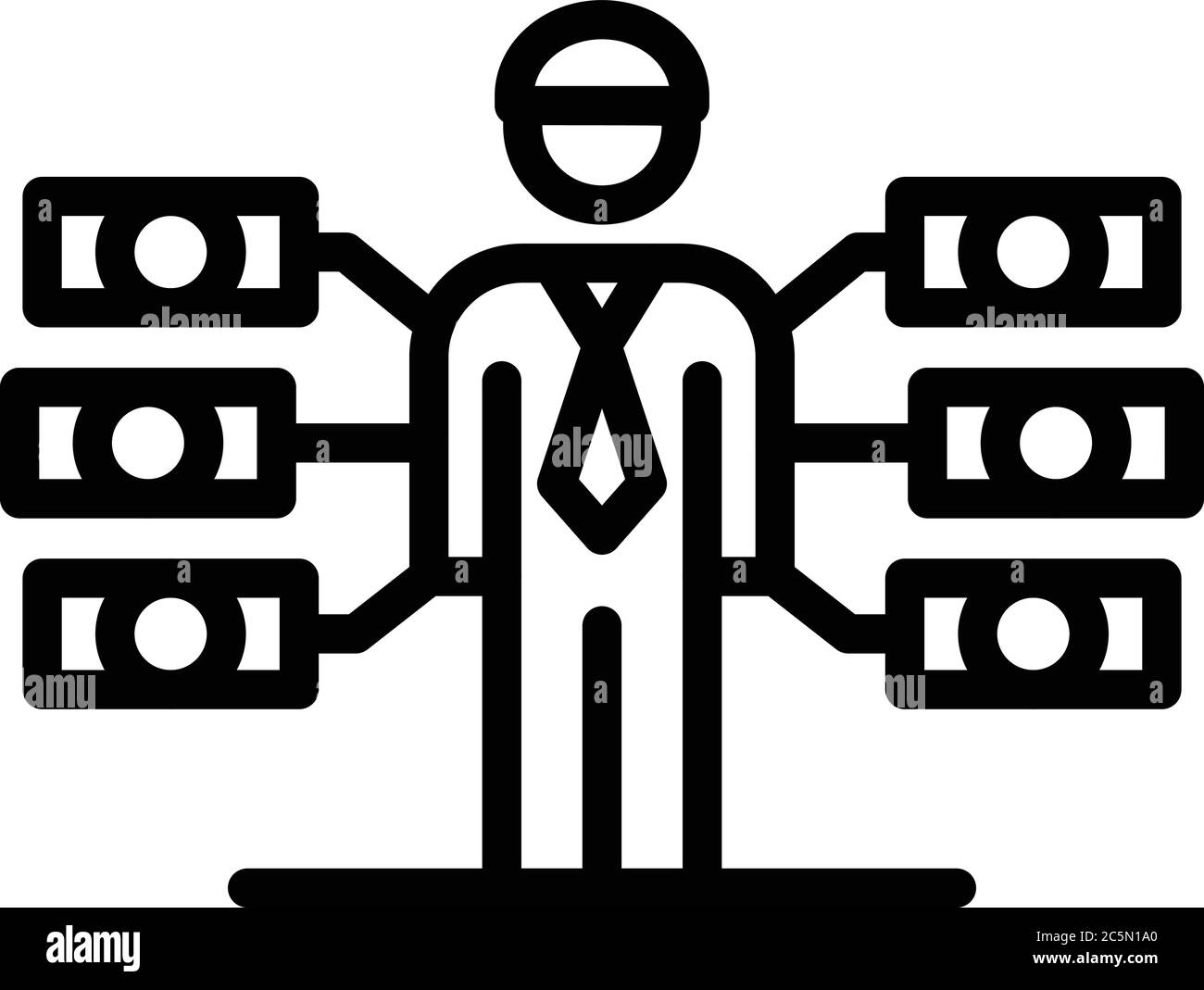 Broker money scheme icon, outline style Stock Vector Image & Art - Alamy