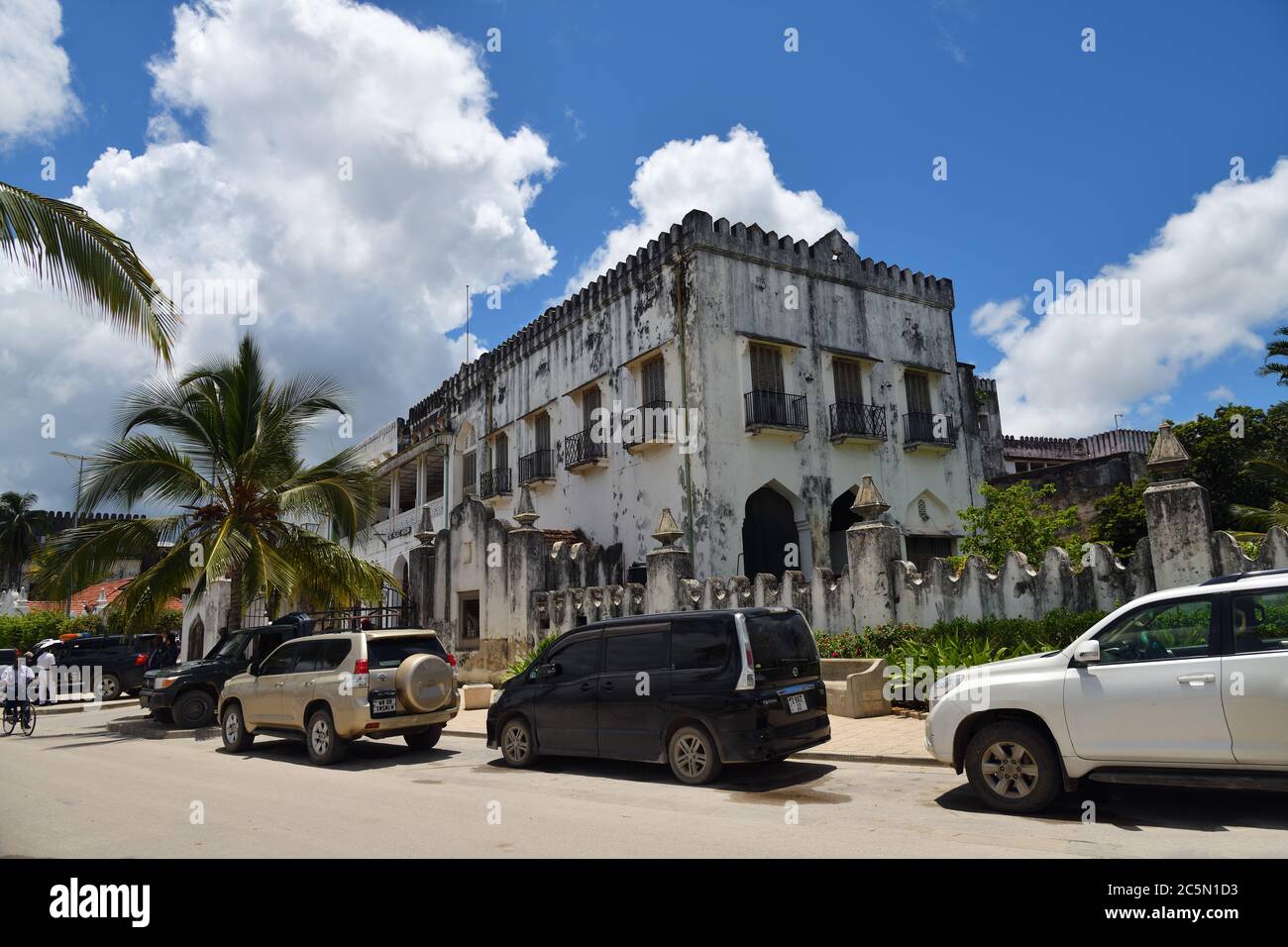 Stone Town, Zanzibar - October 7, 2019: Street of Stone Town on sunny ...