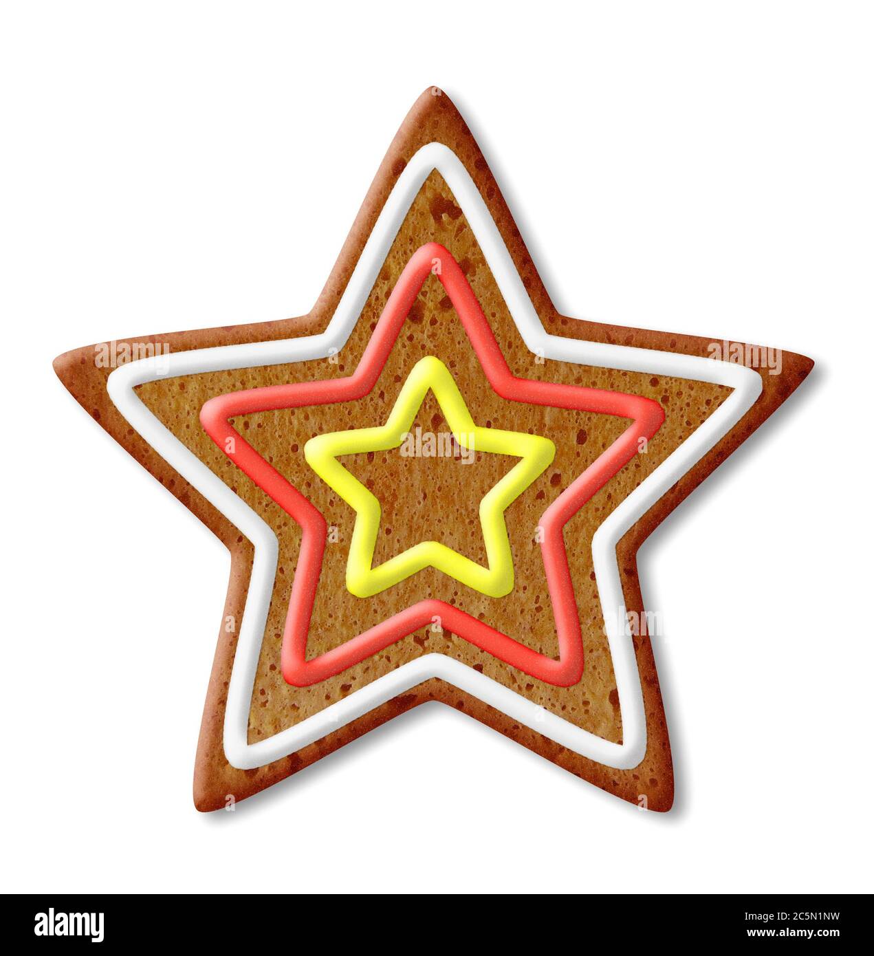 Christmas Star Cookies with shadow over white background Stock Photo ...