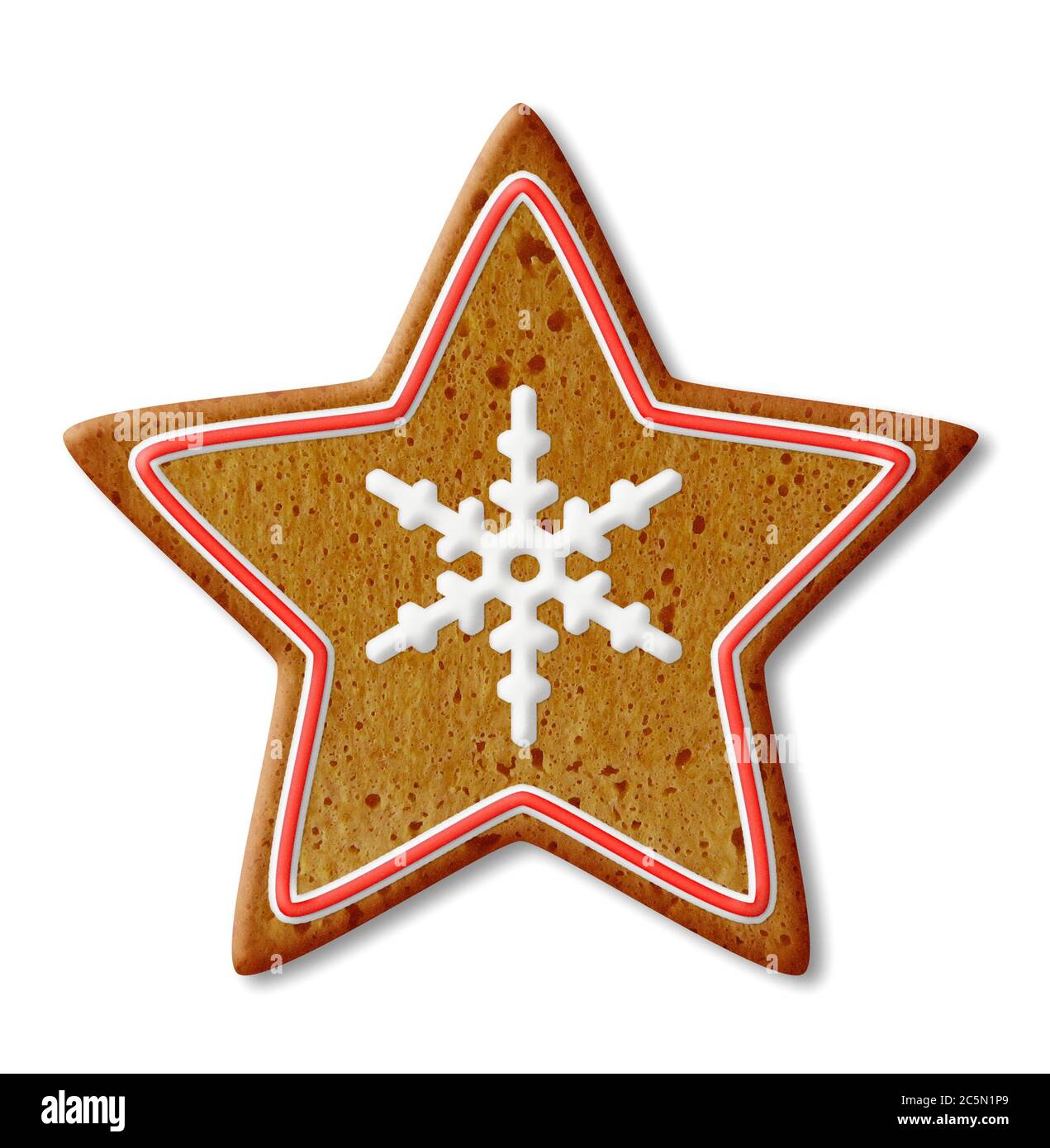 Christmas Star Cookies with shadow over white background Stock Photo ...