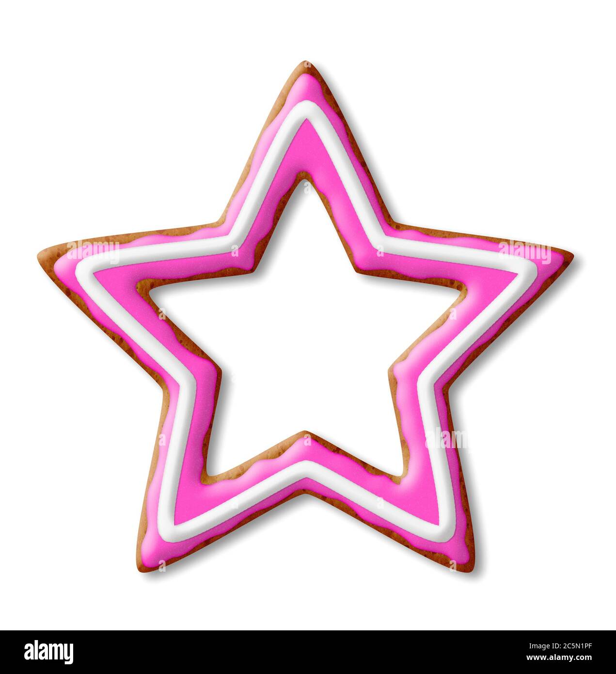 Christmas Star Cookies with shadow over white background Stock Photo ...