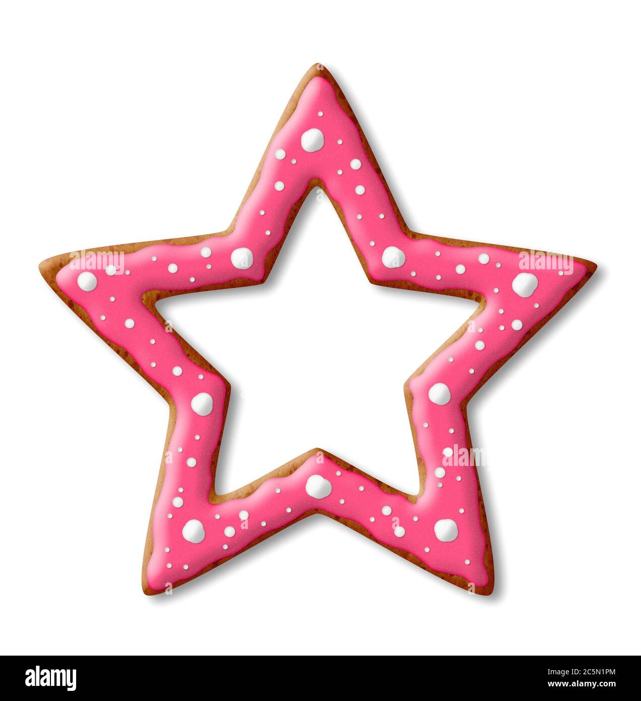 Christmas Star Cookies with shadow over white background Stock Photo ...