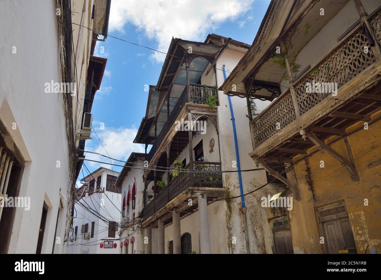 Stone Town, Zanzibar - October 7, 2019: Street of Stone Town. Stone ...