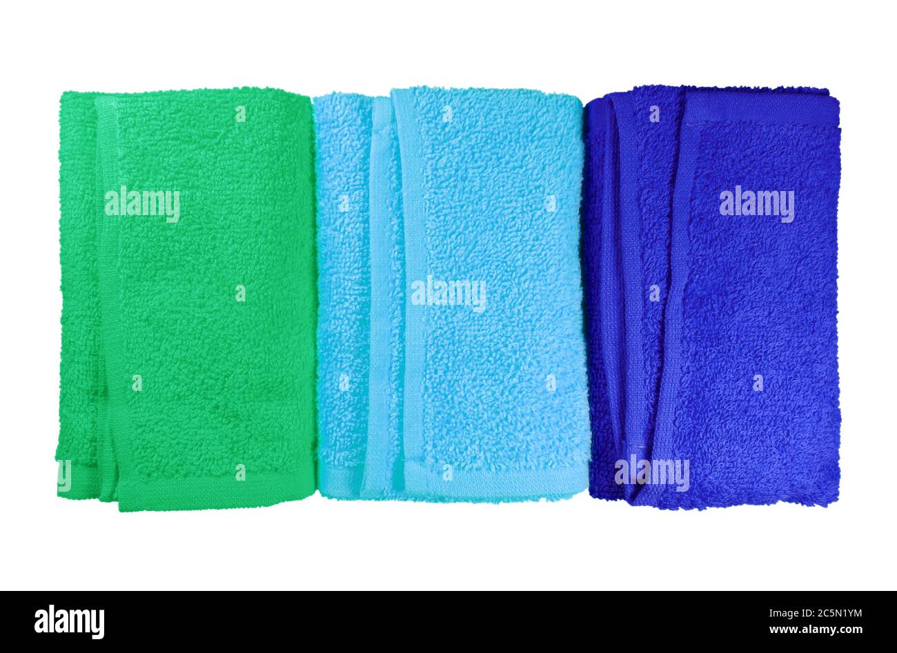 Colorful spa towels isolated on white background. Clipping Path ...