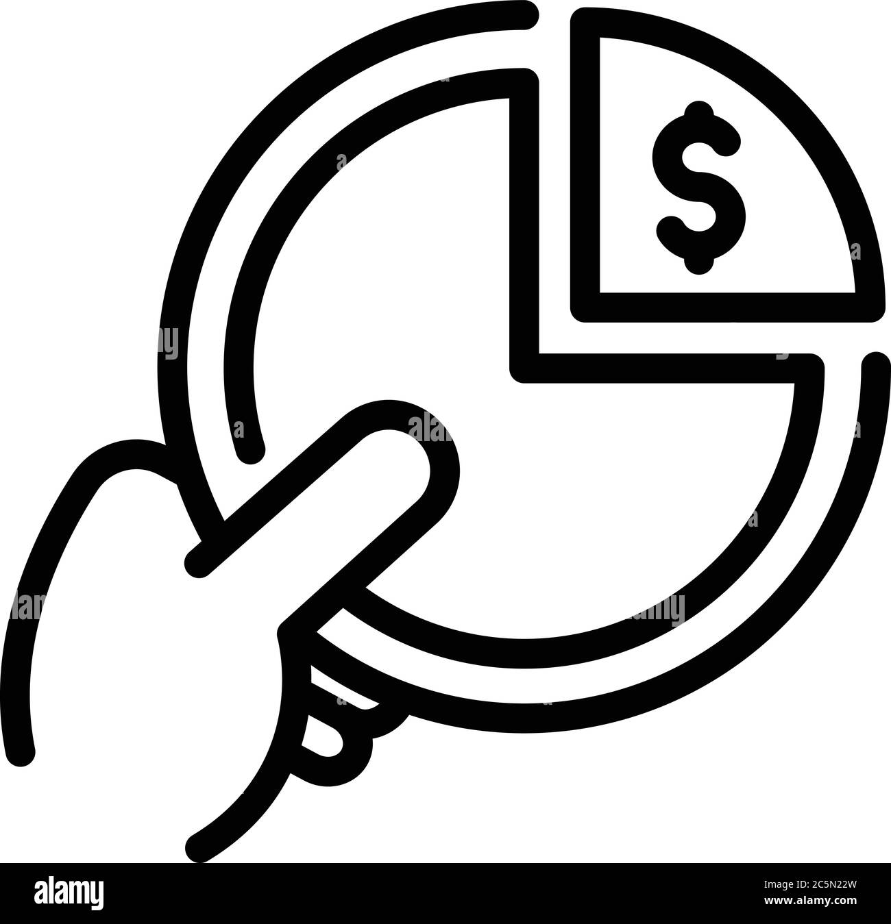 Pie chart money service icon, outline style Stock Vector Image & Art ...