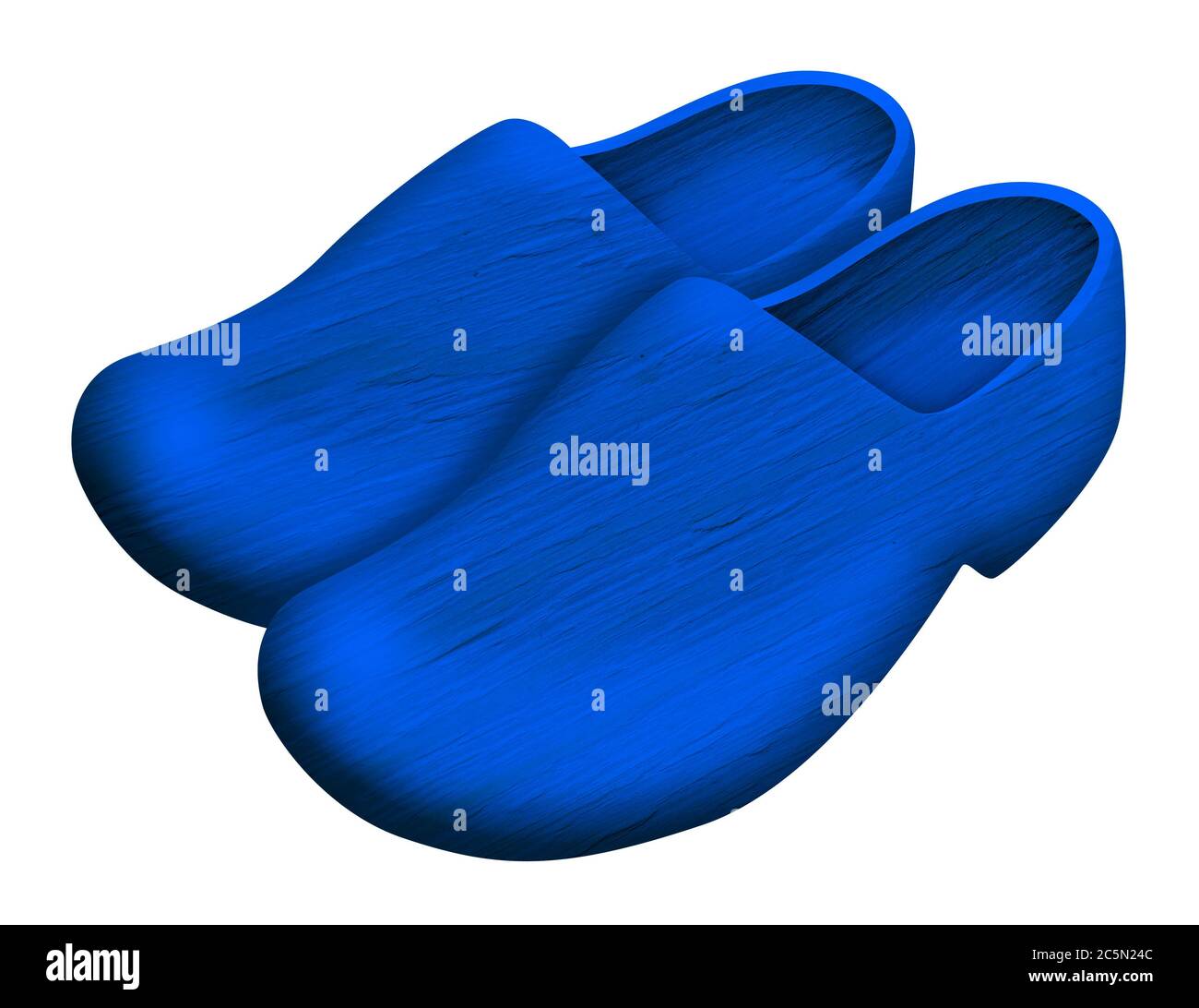 Pair of blue traditional Dutch wooden shoes isolated on white Stock ...
