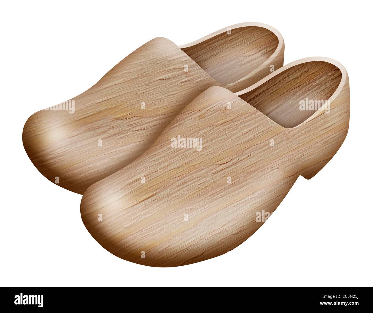 Pair of traditional Dutch wooden shoes isolated on white Stock Photo ...