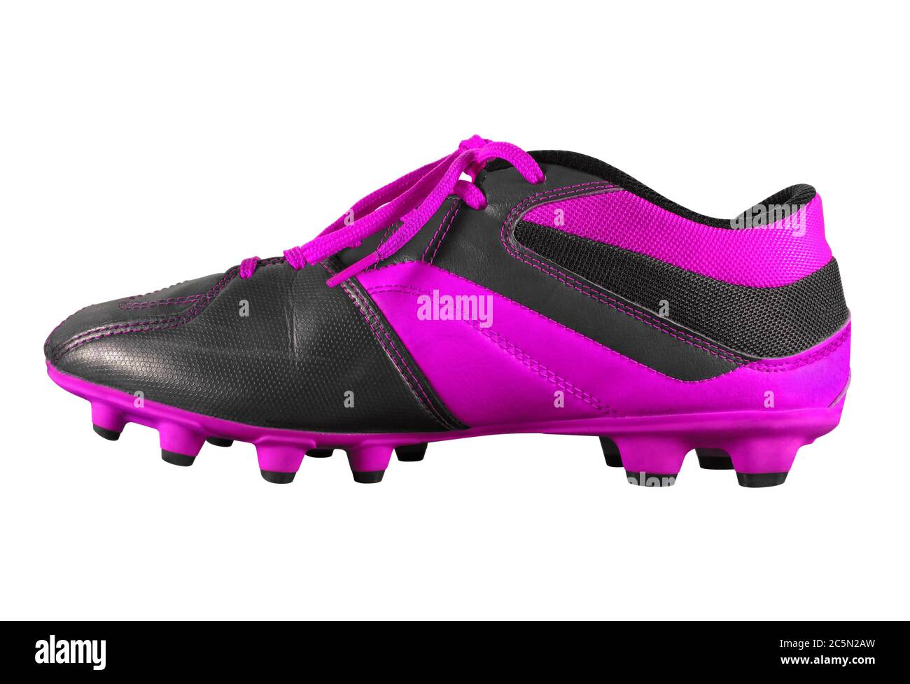 Violet football boots isolated on white with Clipping Path Stock Photo ...