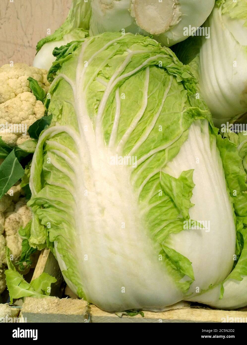 Fresh chinese cabbage on the street market Stock Photo - Alamy