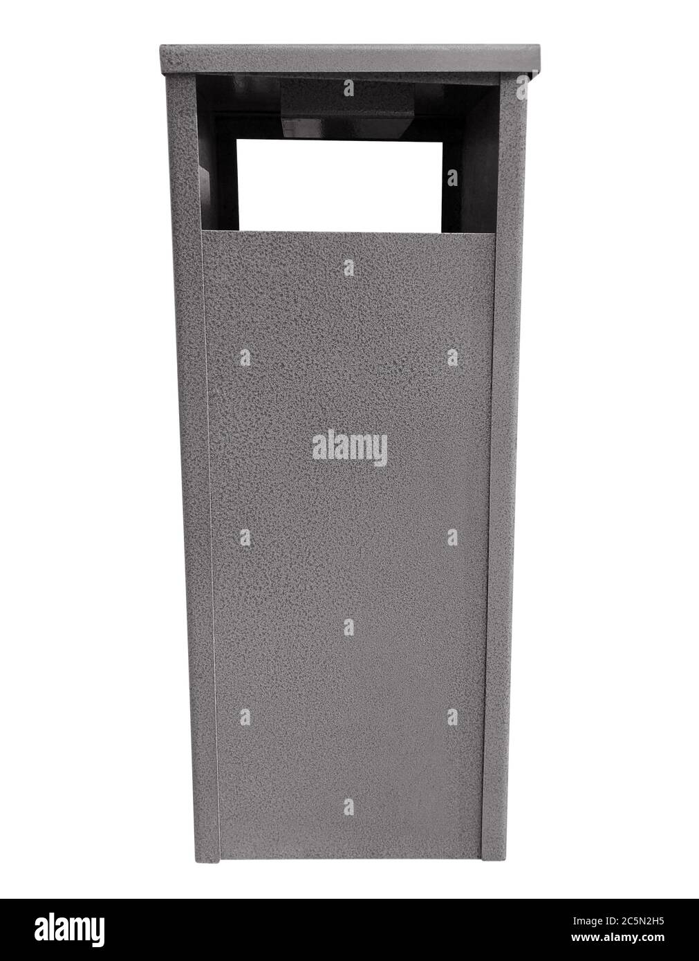 Black street garbage can isolated on white with Clipping Path Stock ...