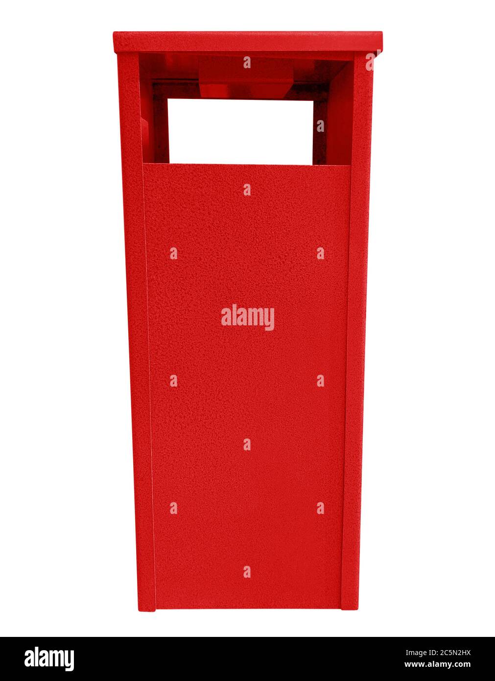 Red street garbage can isolated on white with Clipping Path Stock Photo ...
