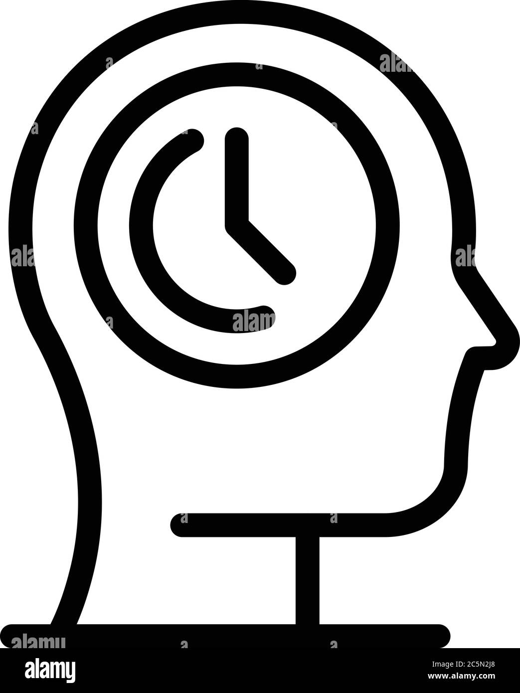 Head think time icon, outline style Stock Vector Image & Art - Alamy