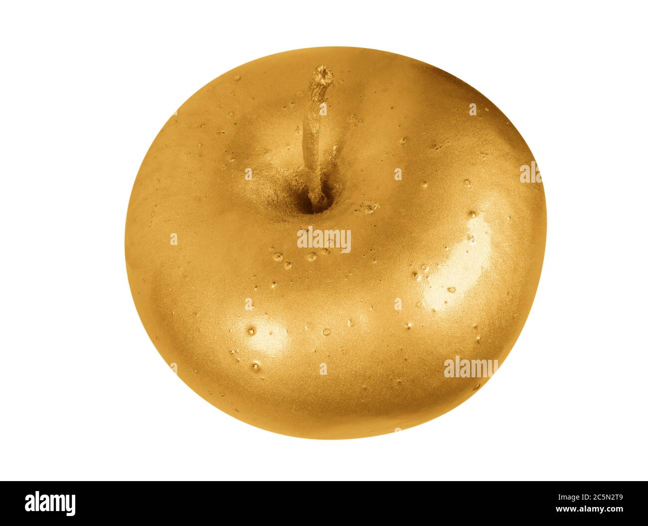 Gold apple isolated on white background with Clipping Path Stock Photo ...