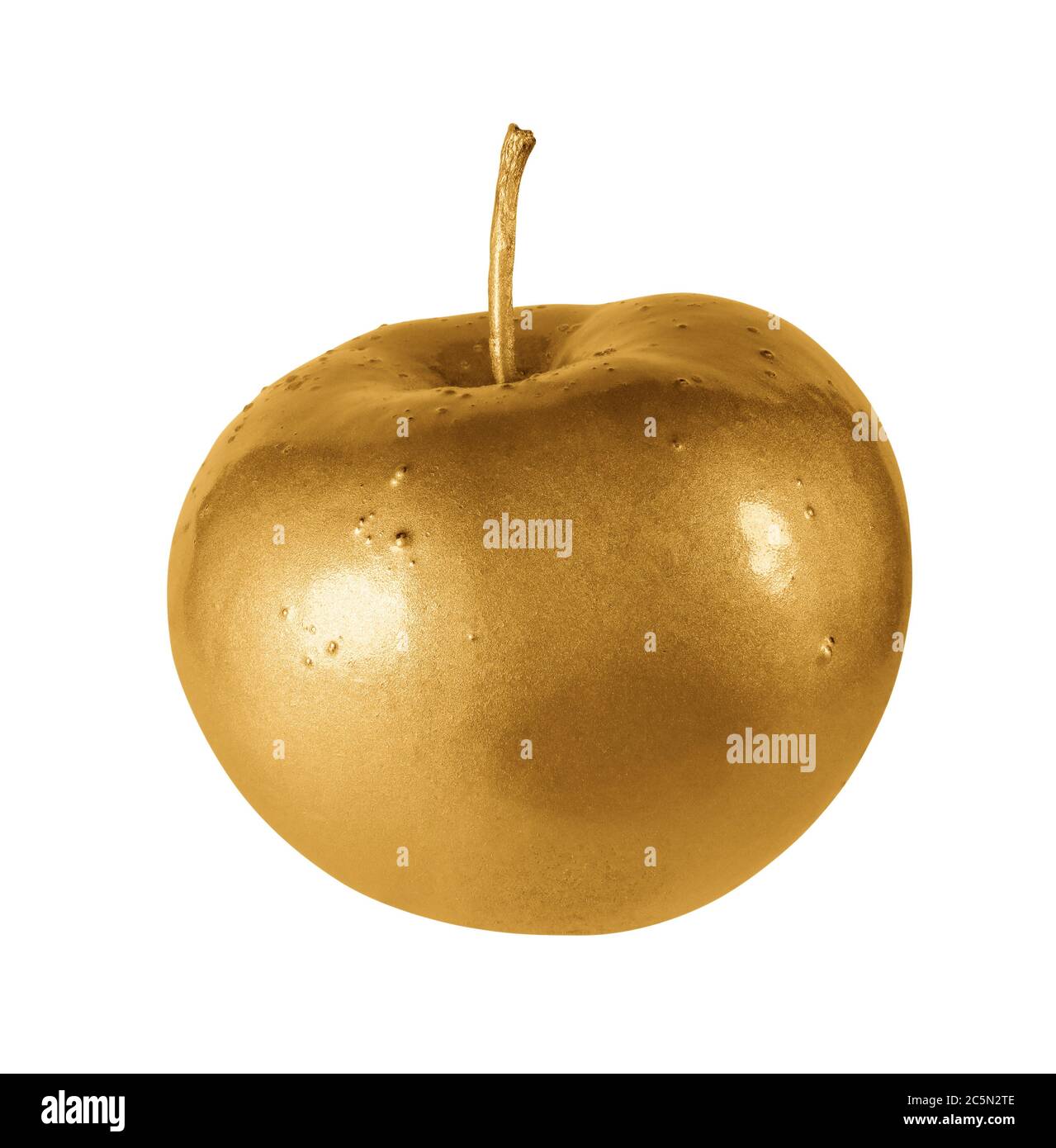 Gold apple isolated on white background with Clipping Path Stock Photo ...