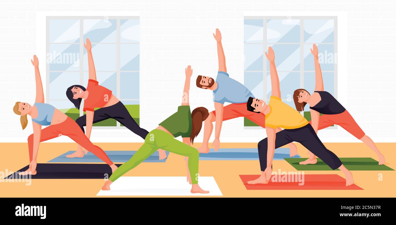 Trikonasana vector vectors hi-res stock photography and images - Alamy