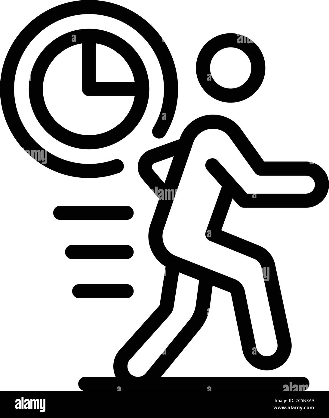Running on time icon, outline style Stock Vector Image & Art - Alamy