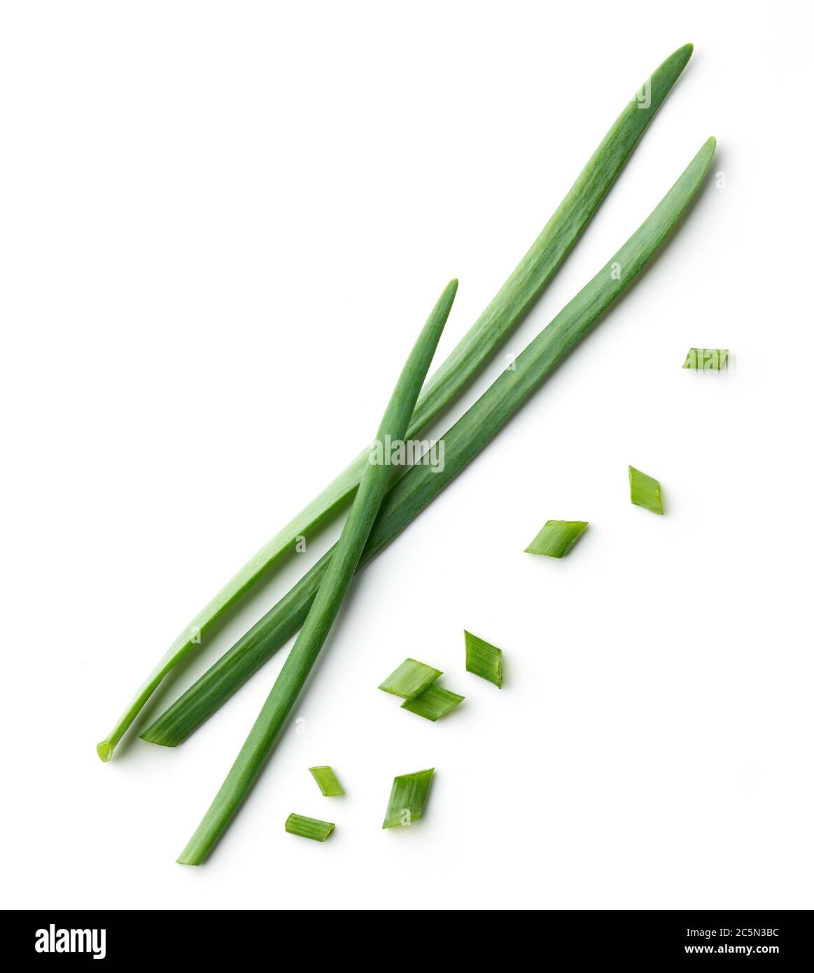 Raw green onions chives Cut Out Stock Images & Pictures - Alamy