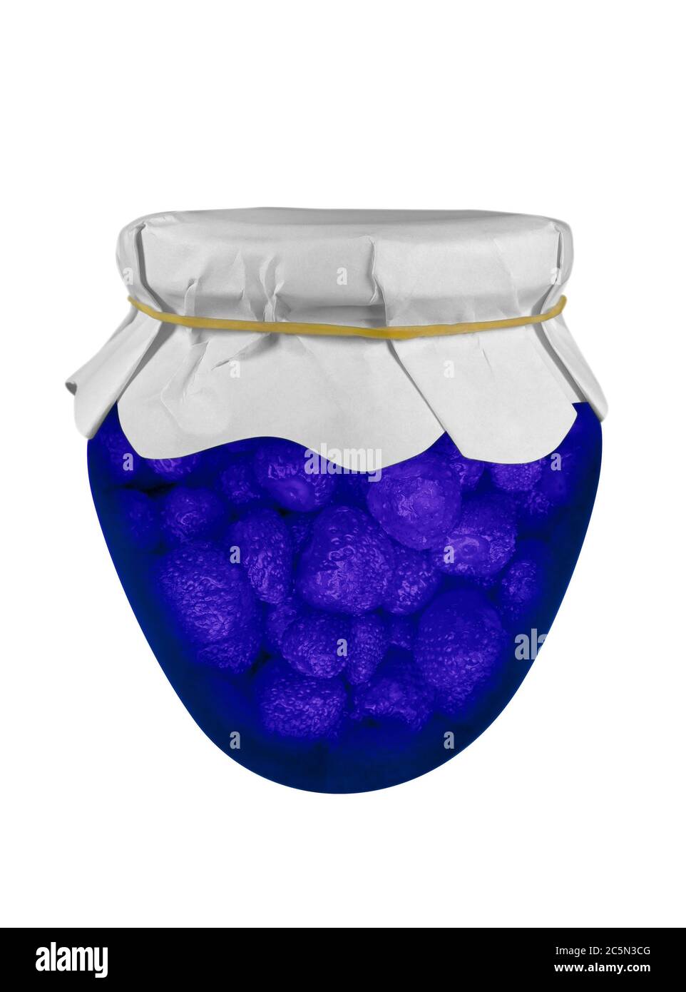 Blue jam into jar isolated on white with Clipping Path Stock Photo - Alamy