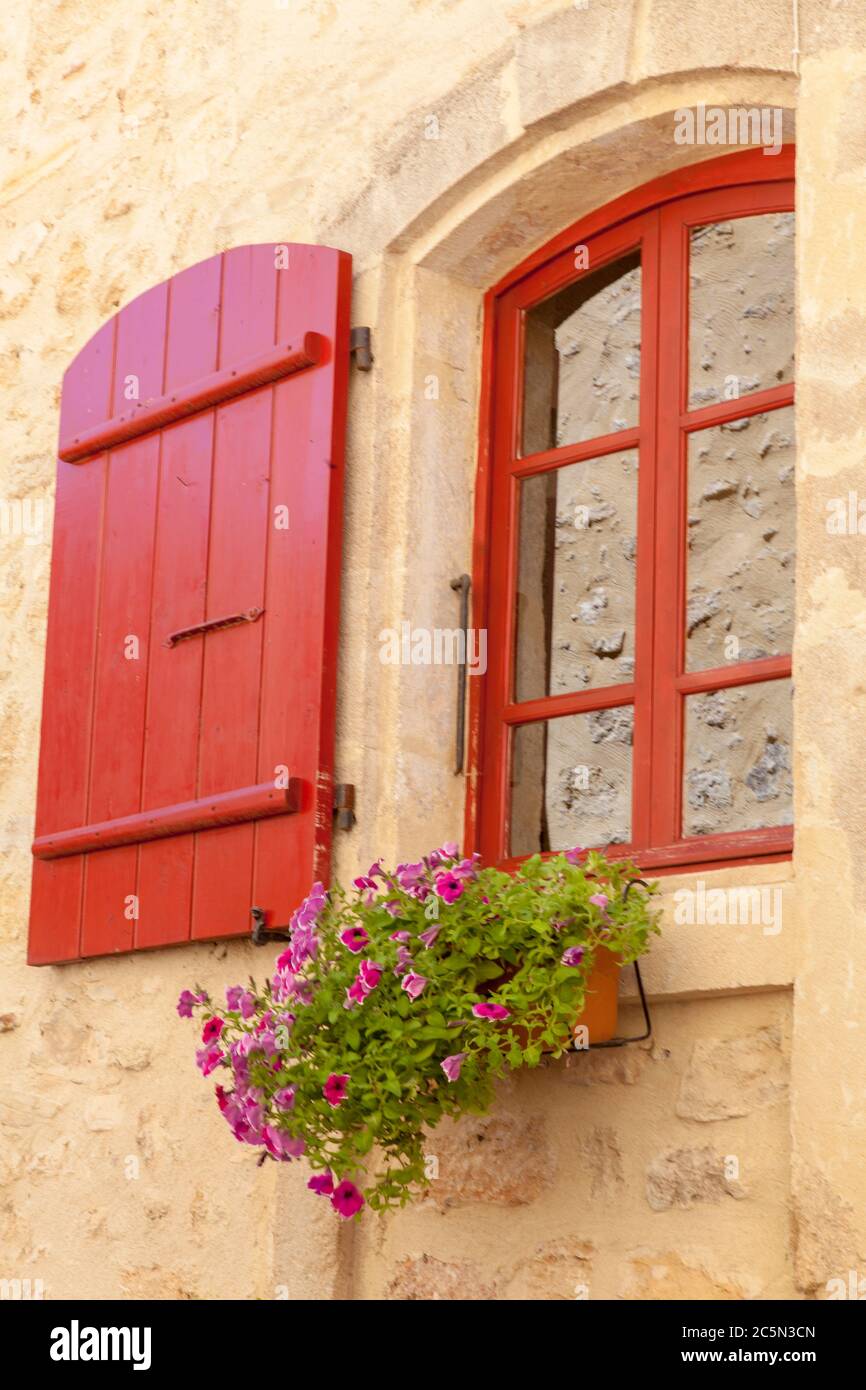 Typical French window with shutters Stock Photo - Alamy