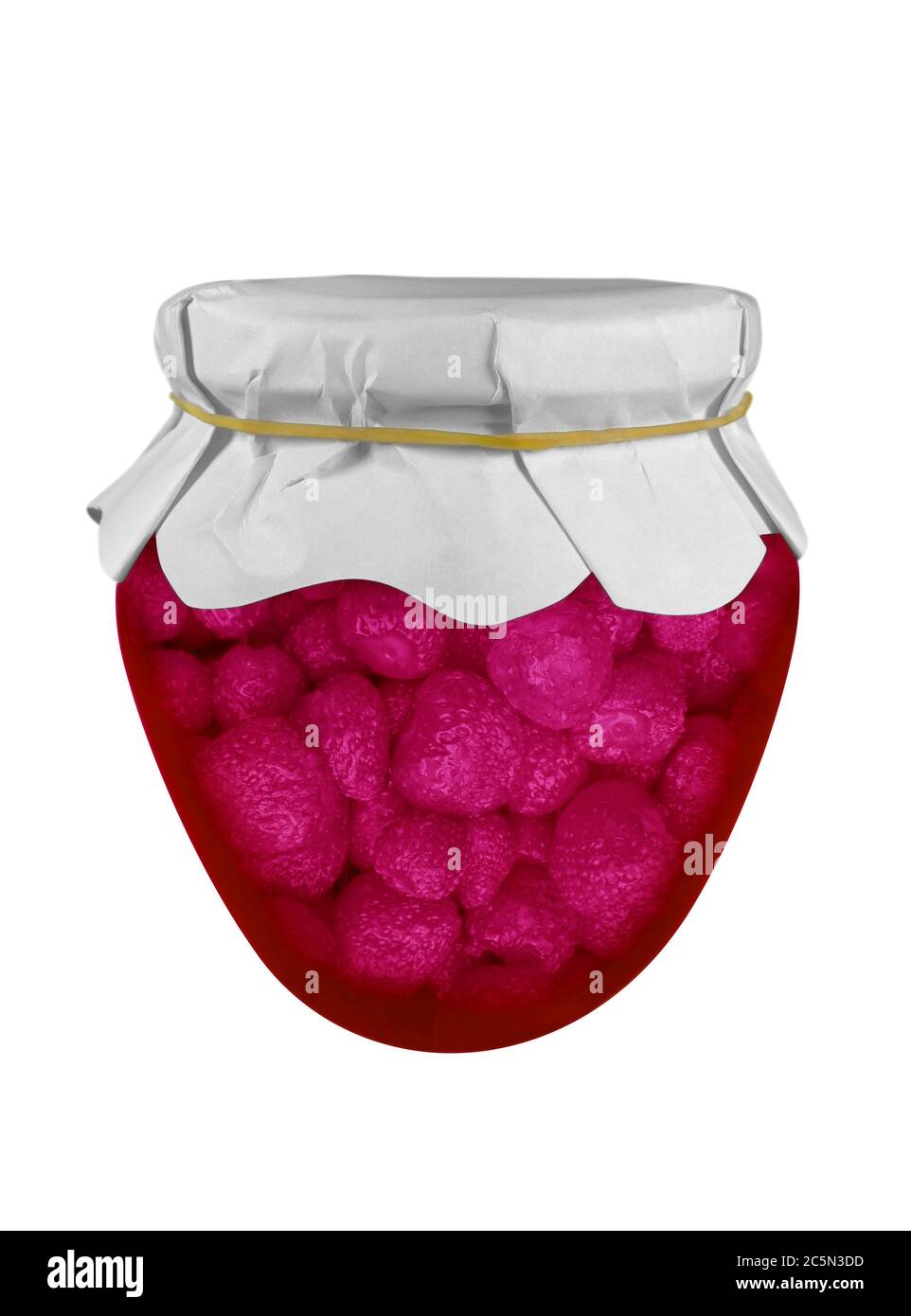 Pink jam into jar isolated on white with Clipping Path Stock Photo - Alamy