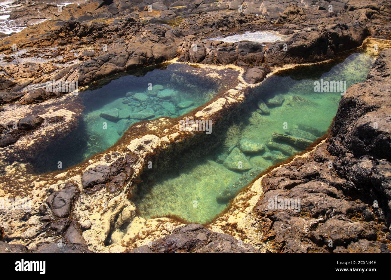 North coast of Gran Canaria, Canary Islands, natural swimming pools in ...