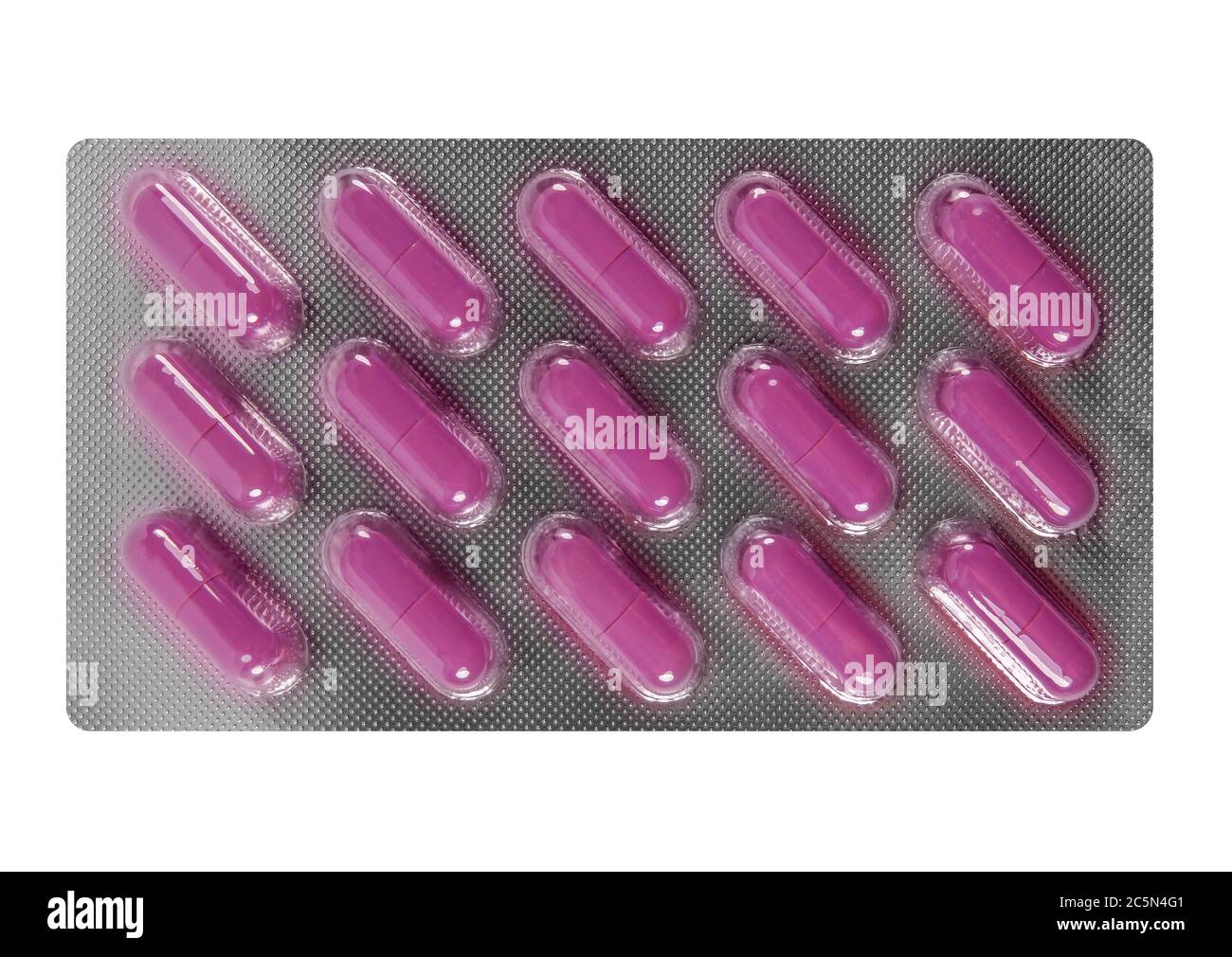 Pack of red vitamins isolated on white background with Clipping Path ...