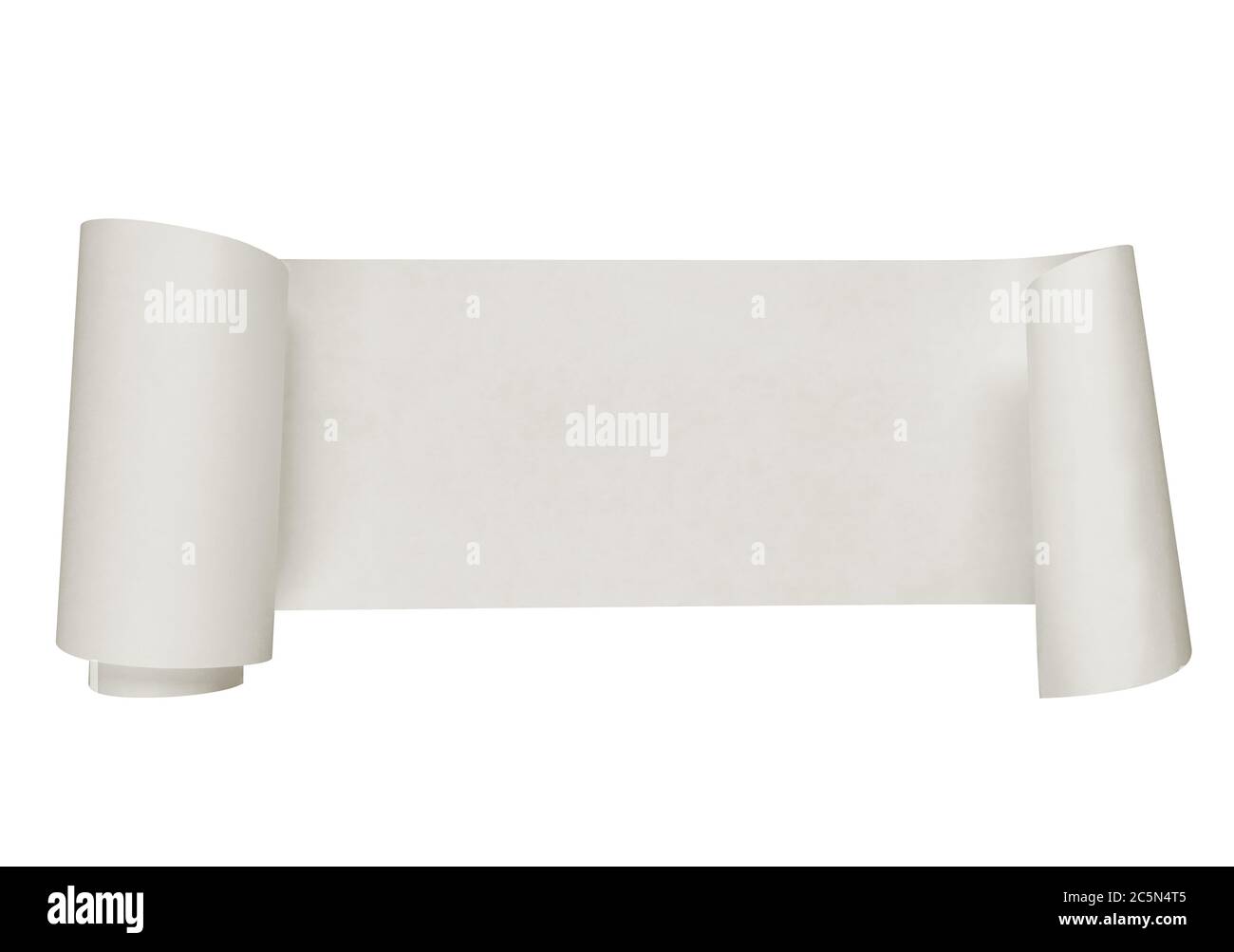 Blank paper scroll isolated on white with Clipping Path Stock Photo - Alamy