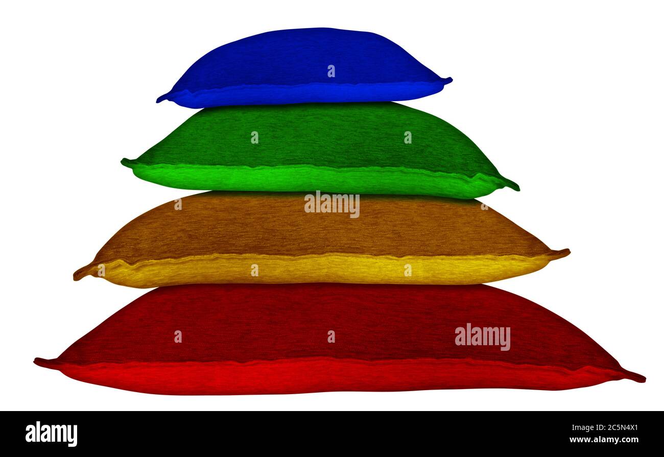 Colorful pillows isolated on white Stock Photo - Alamy