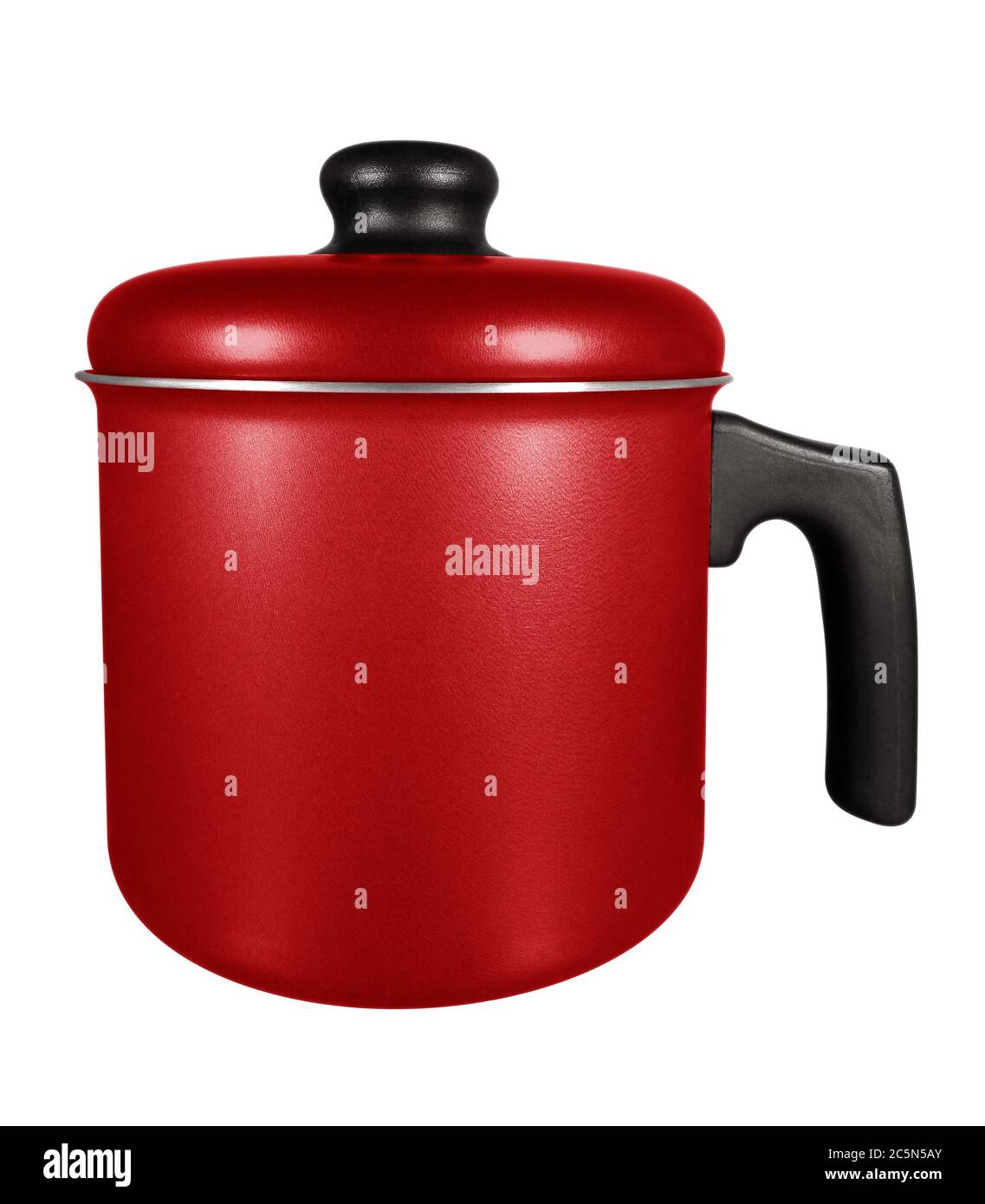 Red saucepan isolated on white with clipping path Stock Photo - Alamy