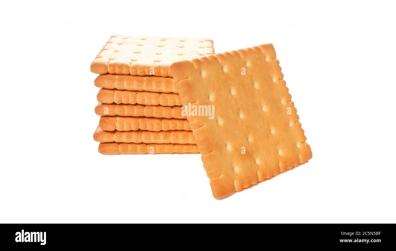 Multiple butter tea cookies isolated on white background. Stack of ...