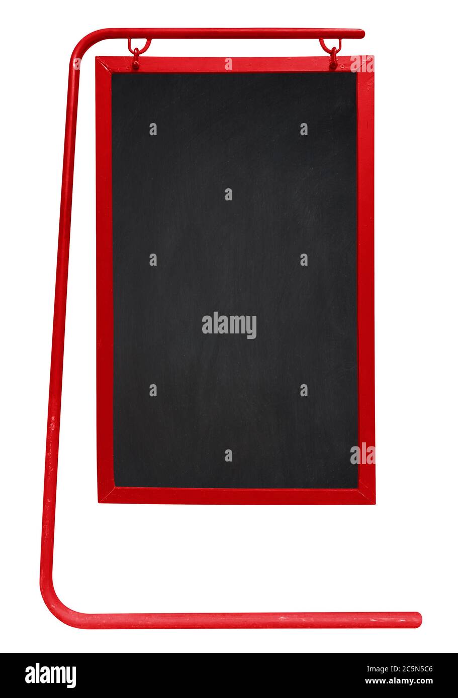 Red sidewalk Chalkboard isolated on white background with Clipping Path ...