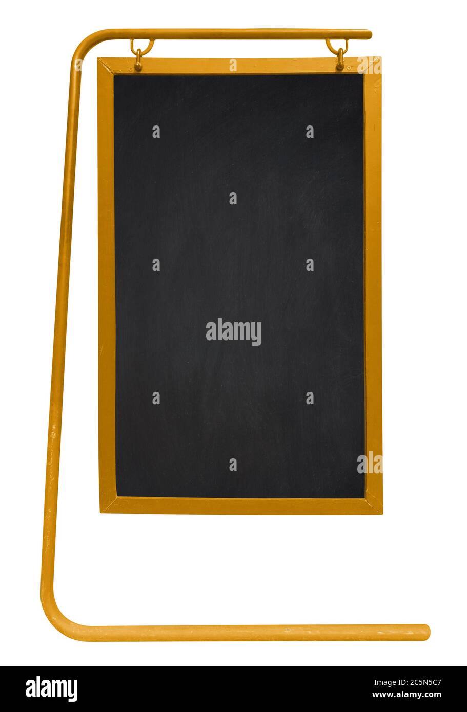 Yellow sidewalk Chalkboard isolated on white background with Clipping ...