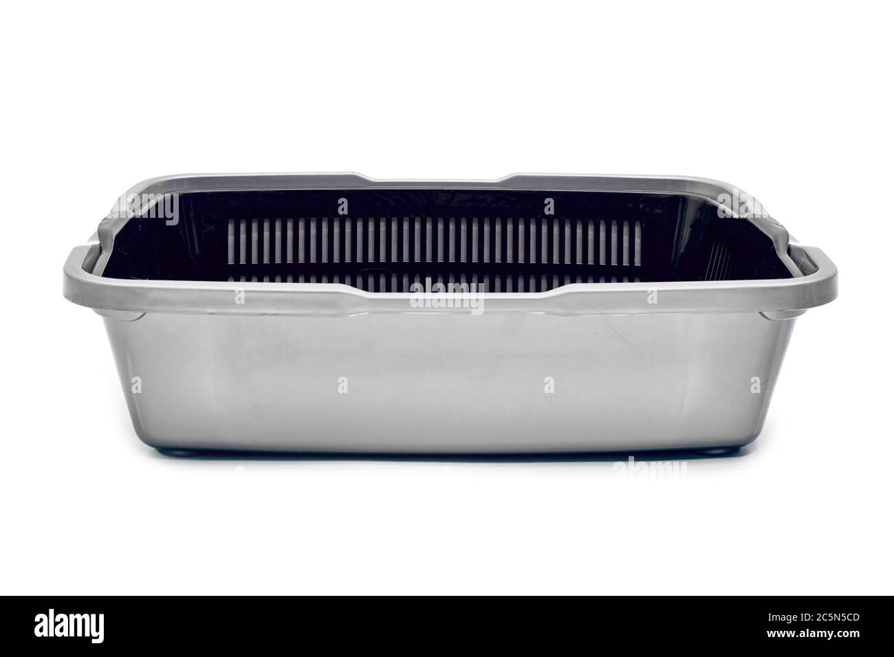 New gray, empty cat tray. Toilet for the cat Stock Photo - Alamy