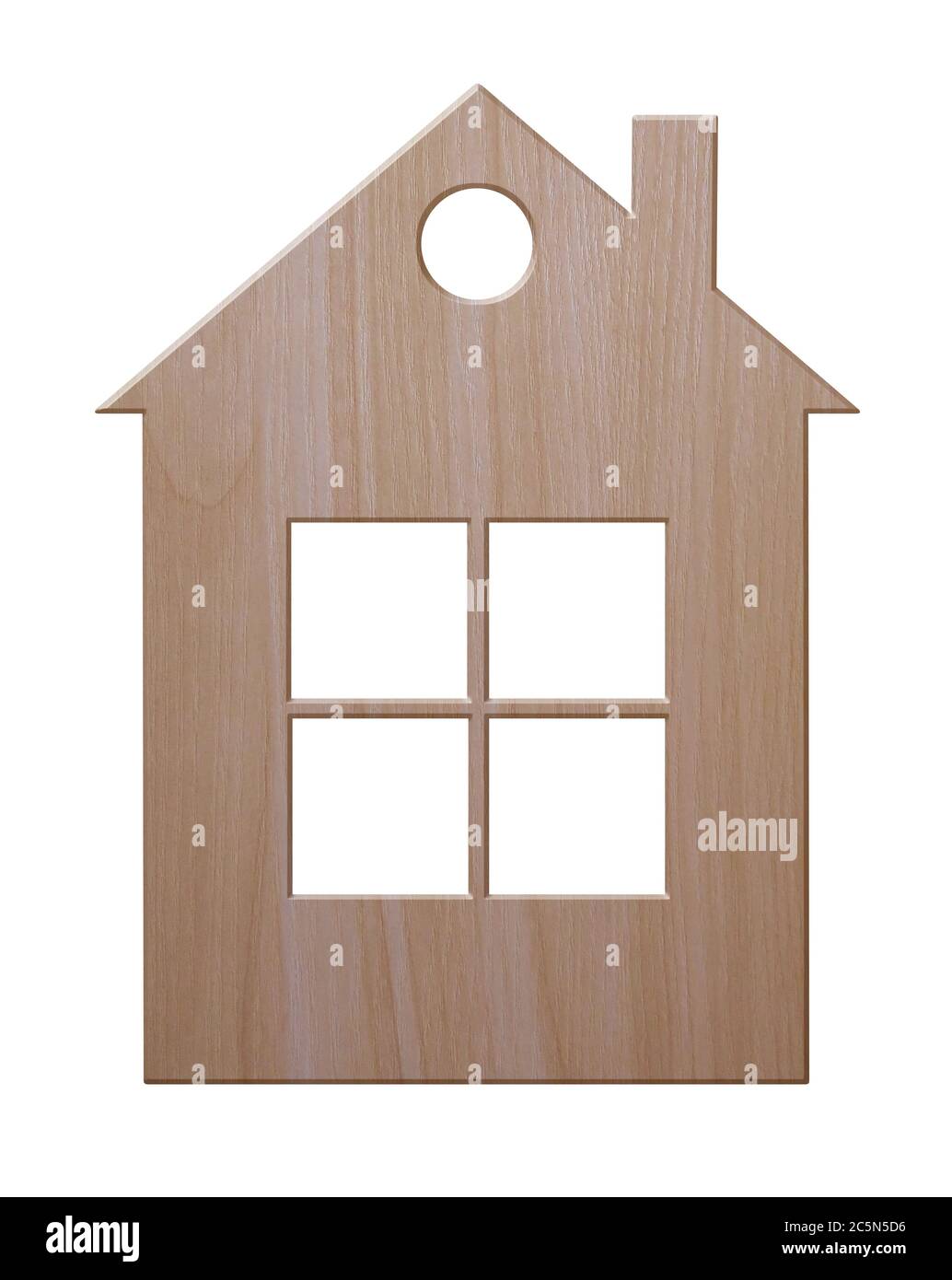 Small wooden house isolated on white background Stock Photo - Alamy