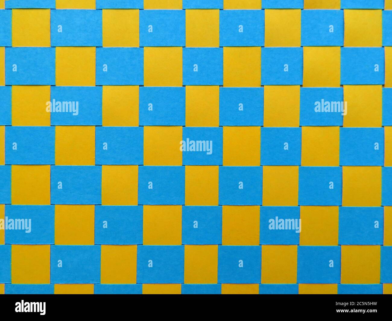 Texture of blue and yellow woven paper strips for background Stock ...